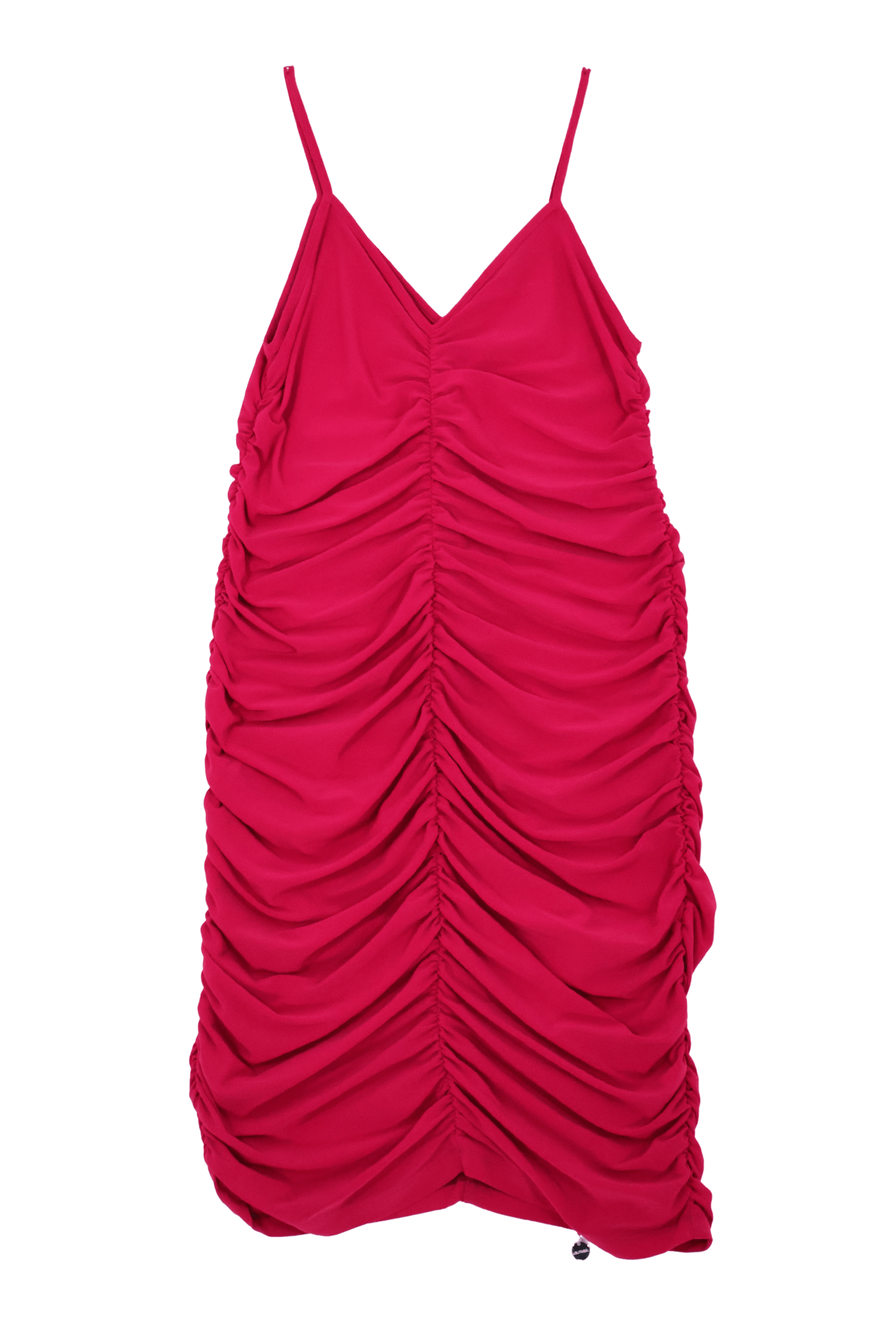 Vestido fucsia corto tirantes frunce con torera LolitasyL