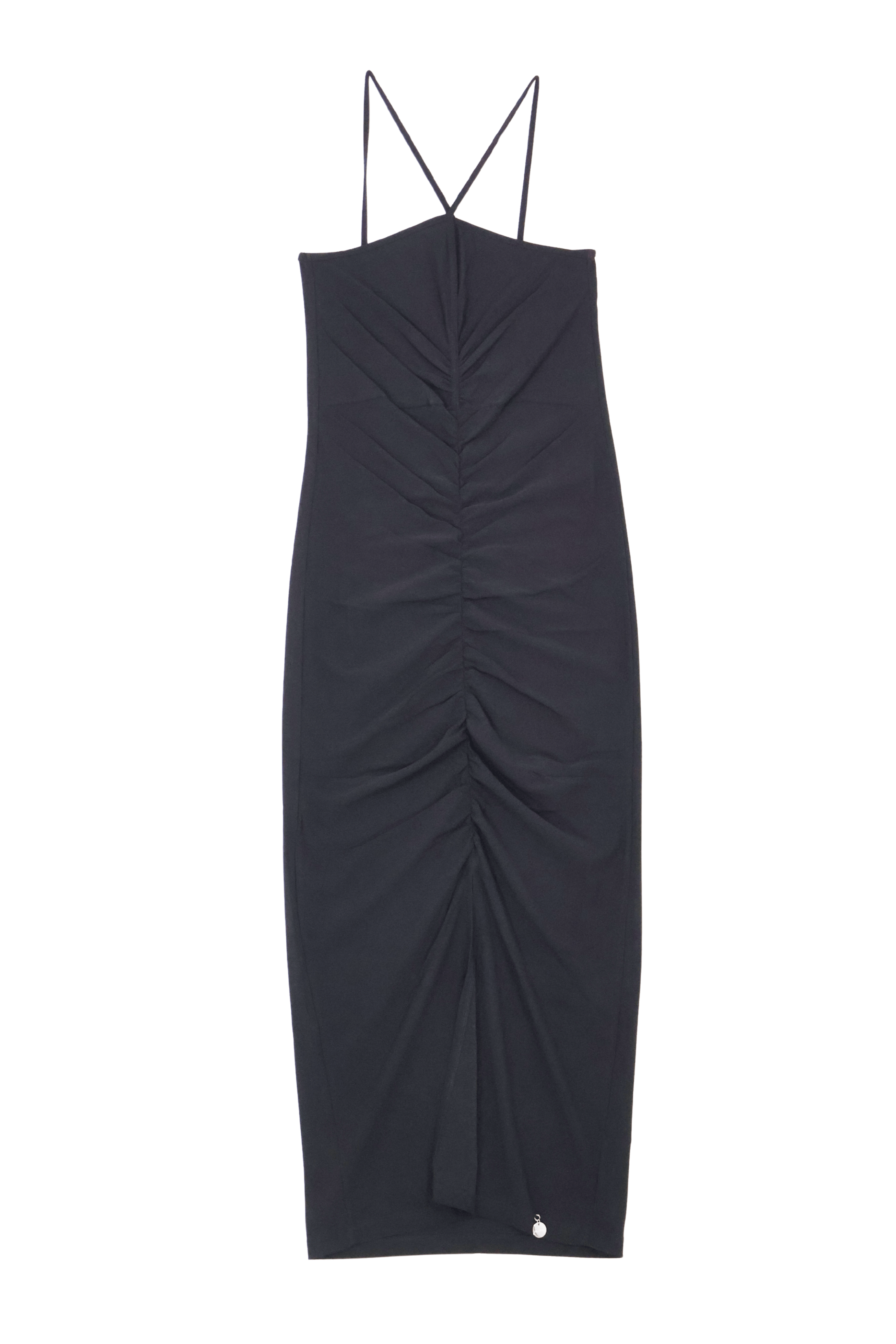 Vestido negro largo tirantes frunce con torera LolitasyL